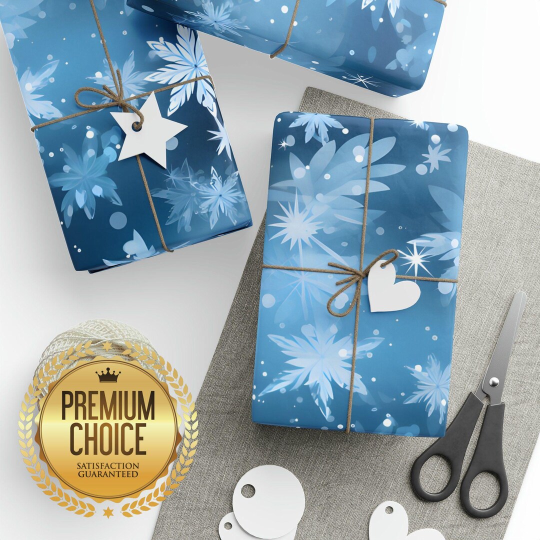 Frozen Frosty Snowflake Christmas Wrapping Paper Rolls, Elegant Gift ...