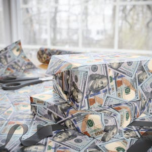 Money Wrapping Paper | Hundred Dollar Bill Gift Wrap for Birthdays ...
