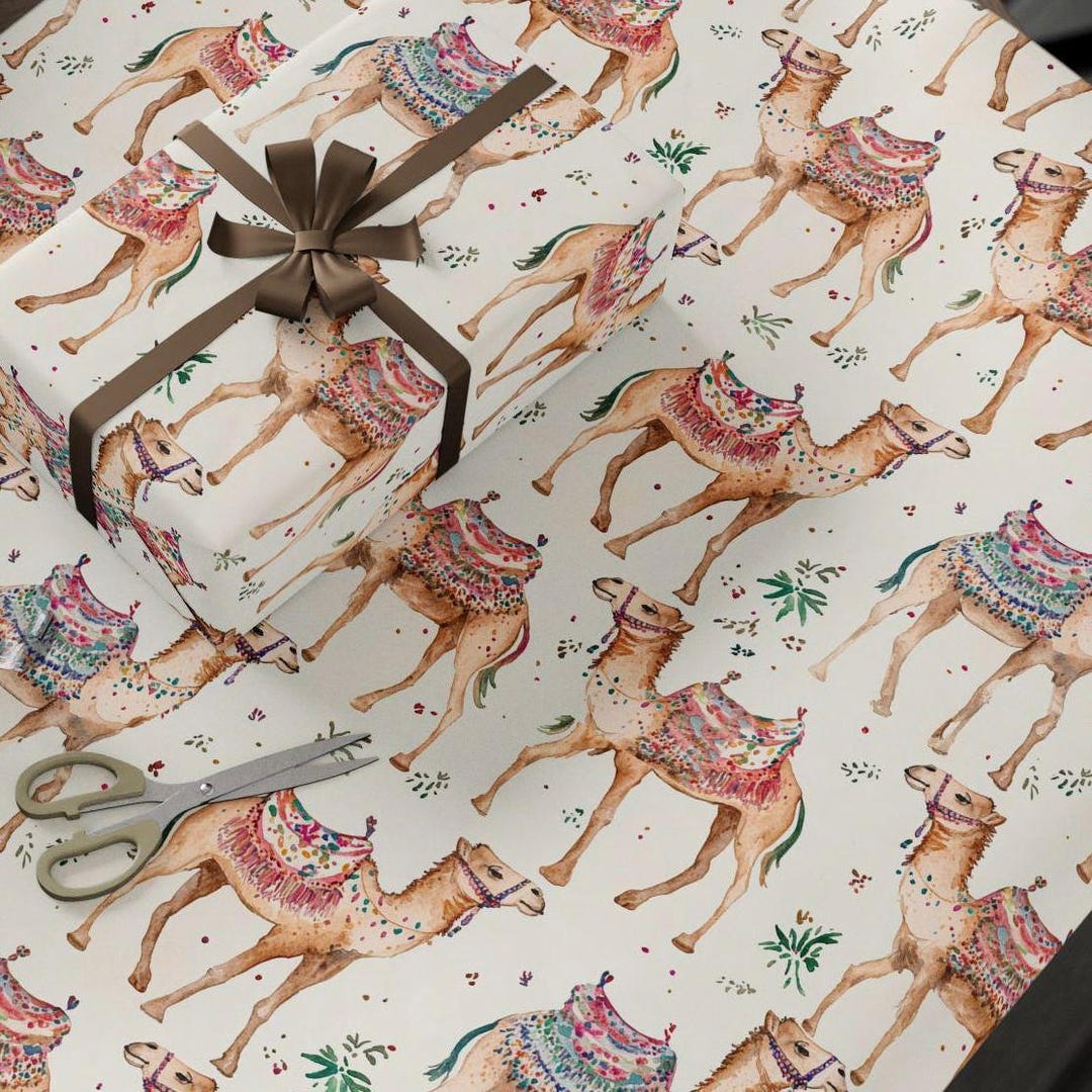 Boho Camel Wrapping Paper: Saharan Desert Moroccan Gift Wrap - Etsy