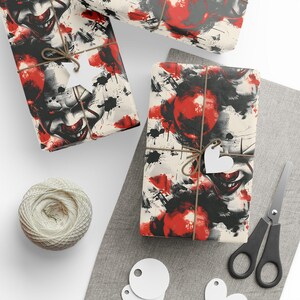 Pennywise the Clown Wrapping Paper, Clown Horror Gift Wrap, Creepy Evil ...