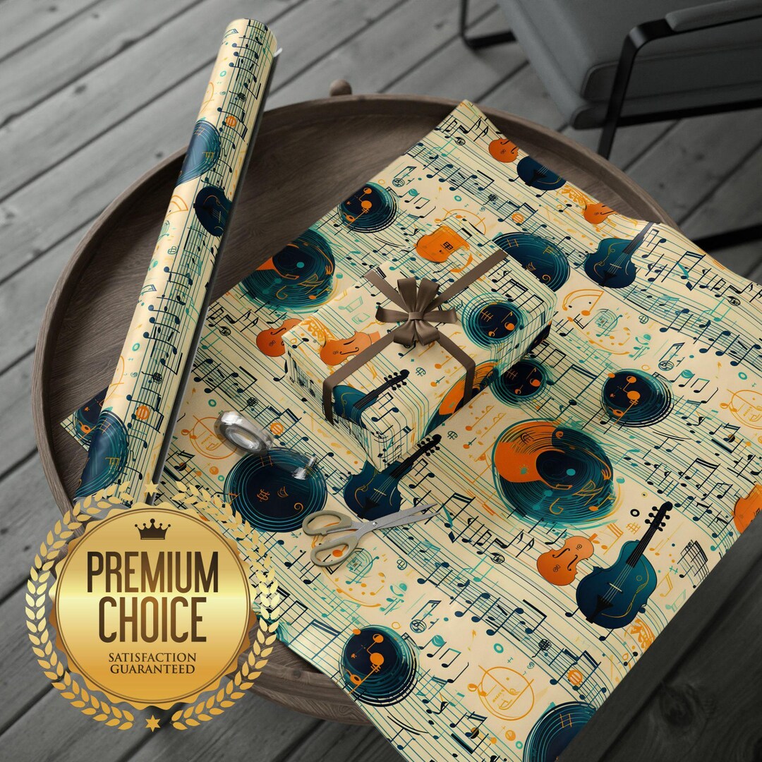 Music Theory Wrapping Paper | Music Birthday Holiday Gift Wrap, Music ...