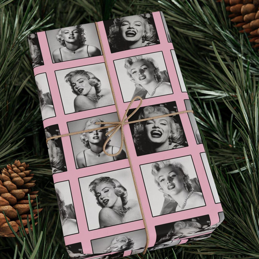 Retro Hollywood Glam Gift Wrap Featuring Iconic Black-and-white ...
