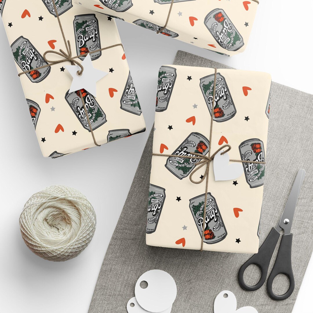 Barqs Root Beer Wrapping Paper Soda Can Gift Wrap for Christmas and ...