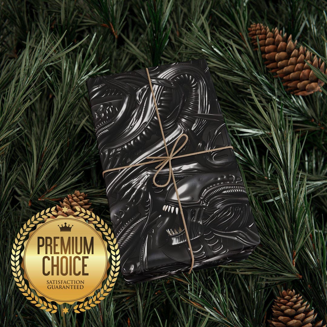 Aliens Xenomorph Gift Wrapping Paper, Horror Sci-fi Gift Wrap, Scary ...