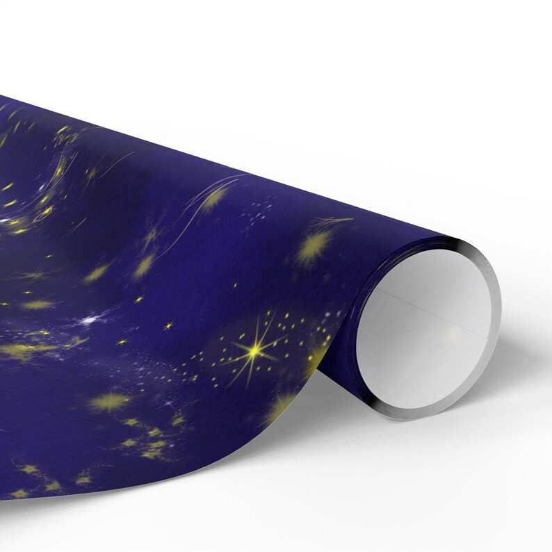 Stars in Blue Sky Wrapping Paper: Space Gift Wrap - Etsy