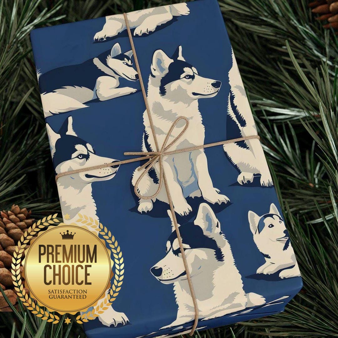 Alaskan Husky Wrapping Paper for Dog Lovers, Alaskan Husky Dog Gift ...