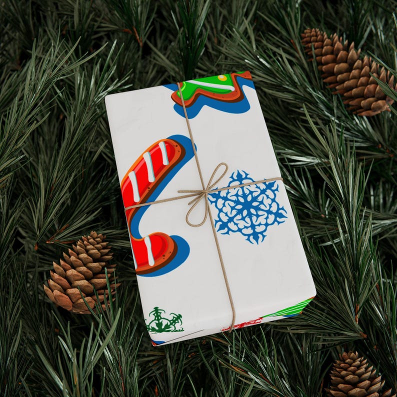 Festive Gingerbread Man Wrapping Paper for Christmas Presente ...