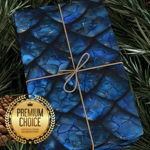 Sapphire Blue Dragon Scale Wrapping Paper Inspired by the Inheritance ...