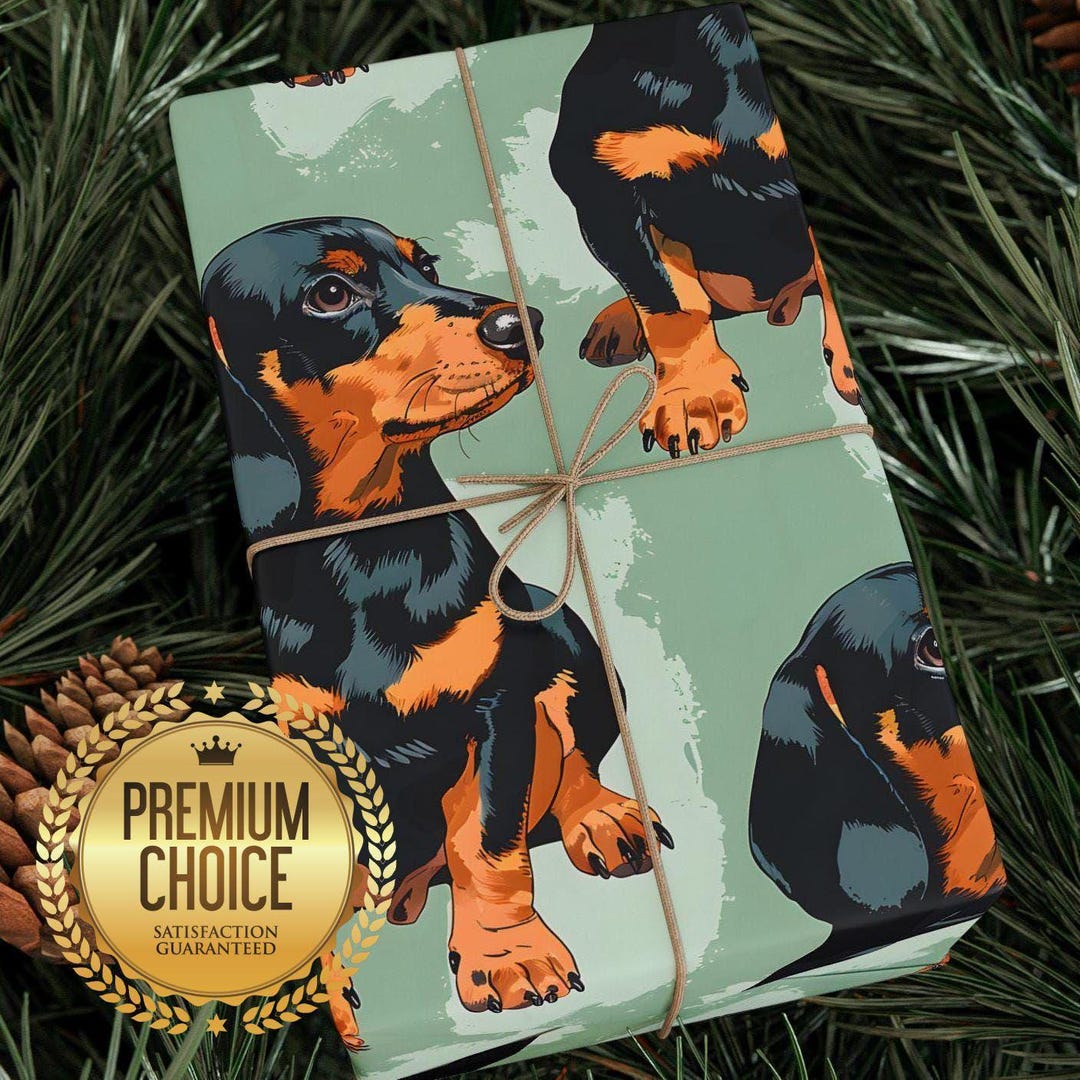 Adorable Dachshund Wrapping Paper Perfect for Dog Lovers Ideal Gift ...