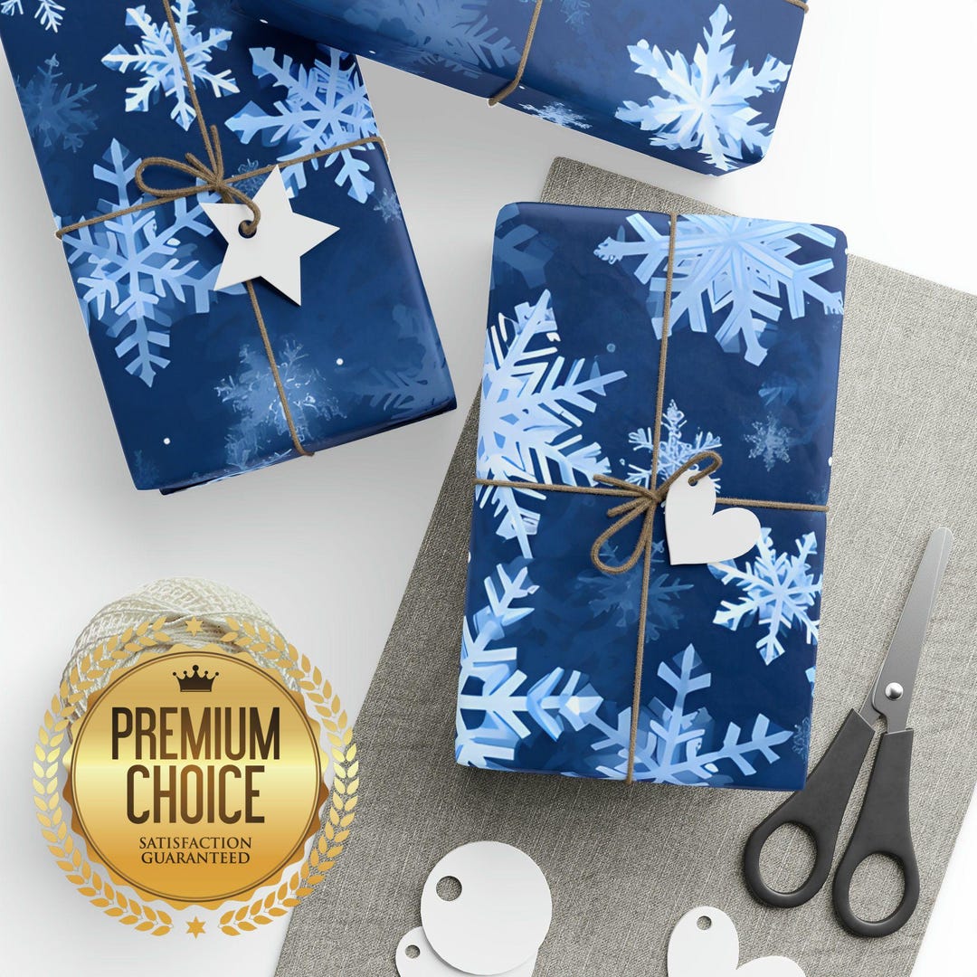 Snowflake Icy Wrapping Paper Rolls, Elegant Frozen Gift Wrap, Winter ...