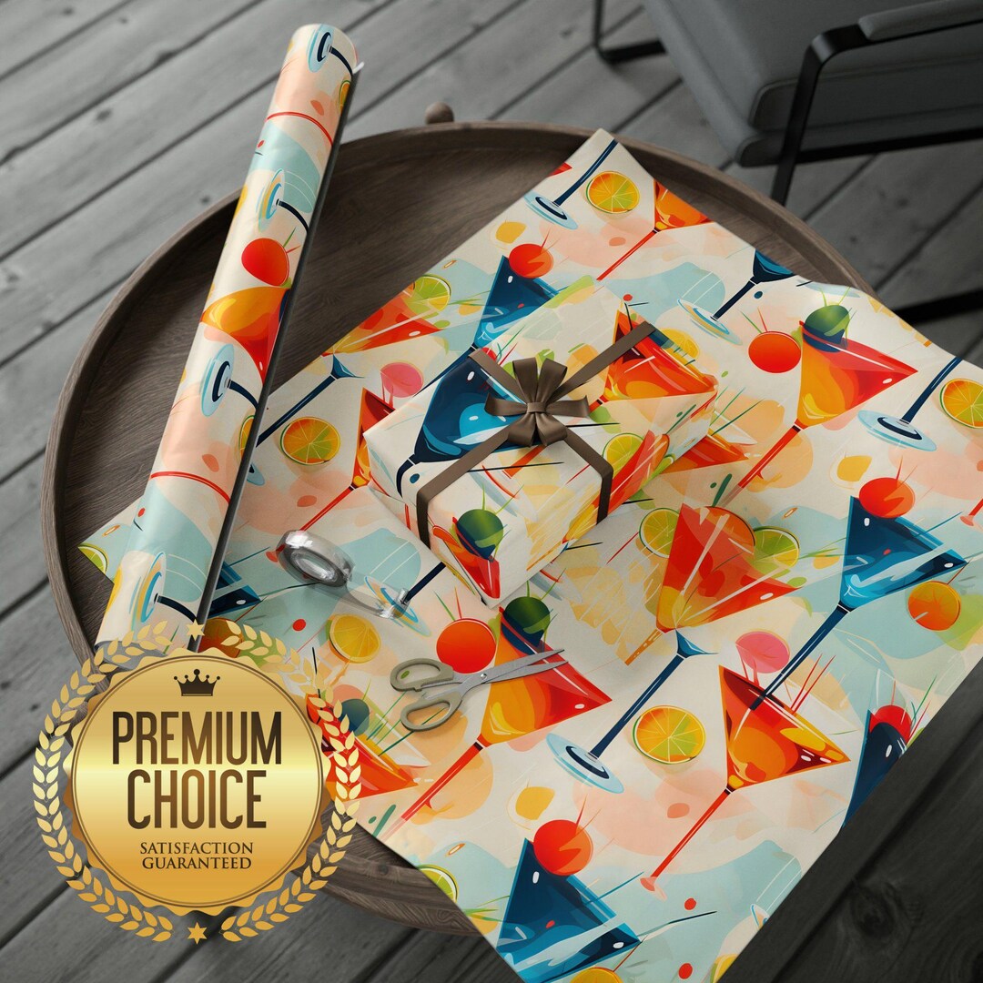 Martini Party Gift Wrapping Paper: Cocktail Lover's Design - Etsy
