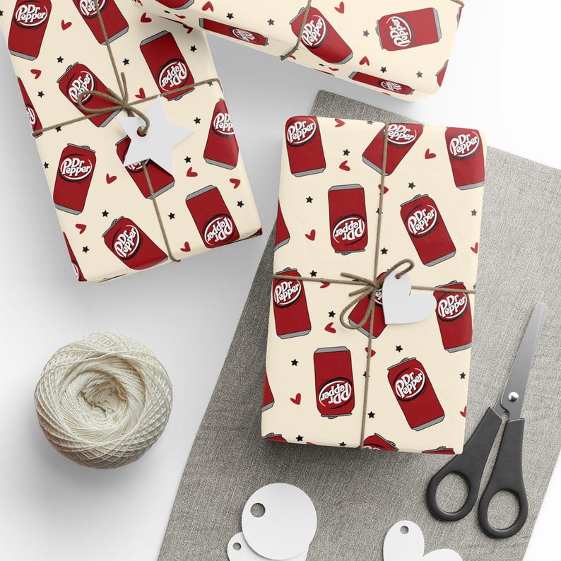Dr. Pepper Wrapping Paper | Fun and Quirky Soda Can Gift Wrap for ...