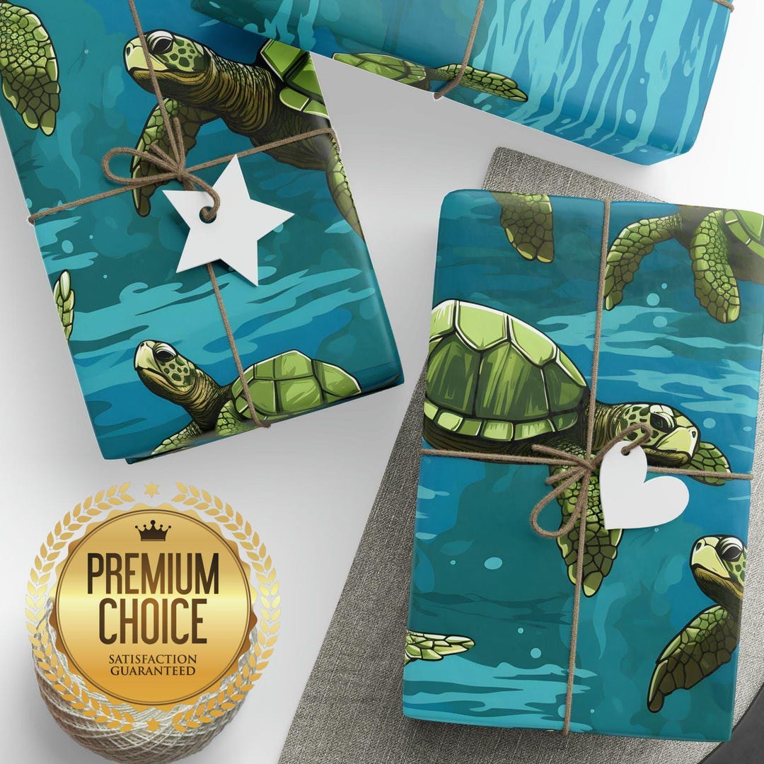 Sea Turtle Gift Wrapping Paper for Kids Birthdays, Christmas, Sea ...
