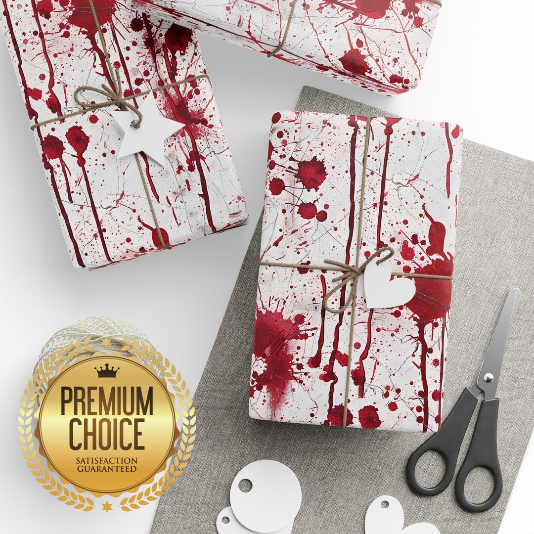 Bloody Gift Wrap, Murder Party Wrapping Paper for Birthdays and ...