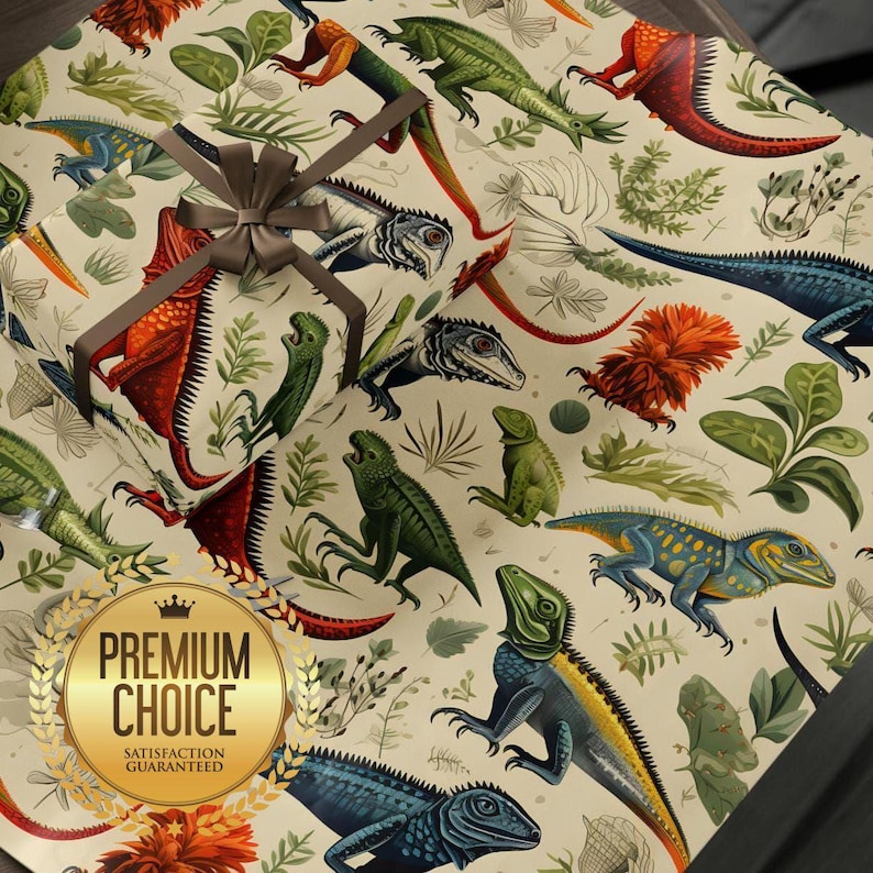 Lizard Wrapping Paper, Colorful Reptile Gift Wrap, Lizard Gift Wrap ...