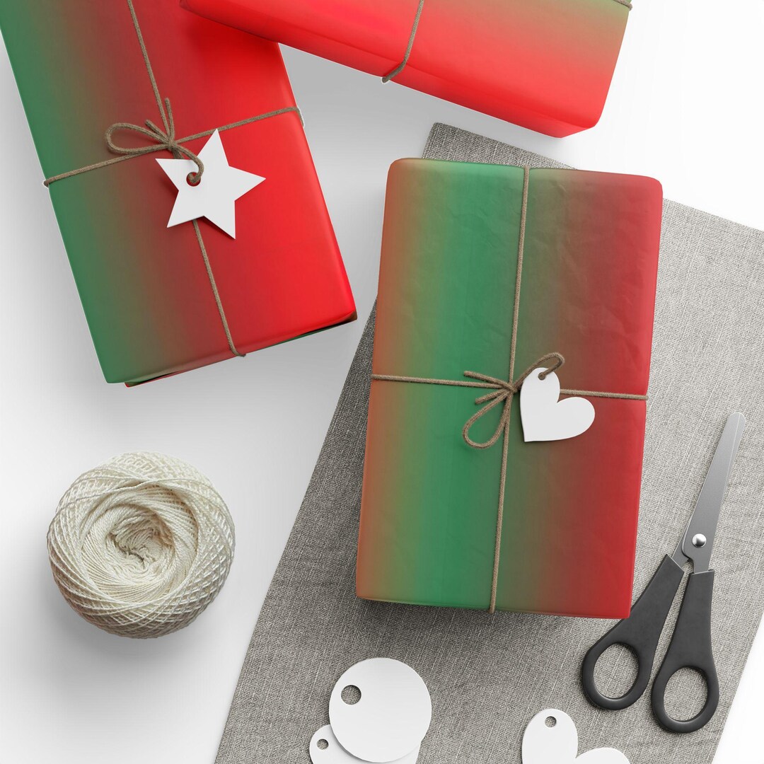 Red and Green Wrapping Paper for Birthdays or Christmas, Fun Holiday ...