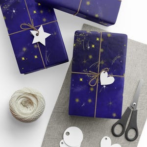 Stars in the Blue Sky Wrapping Paper, Star Power Gift Wrap, Space Gift ...