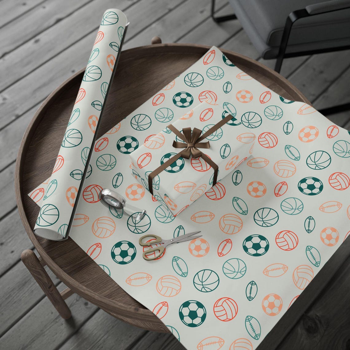 Colorful Sports Wrapping Paper, Sports Gift Wrapping Paper for ...