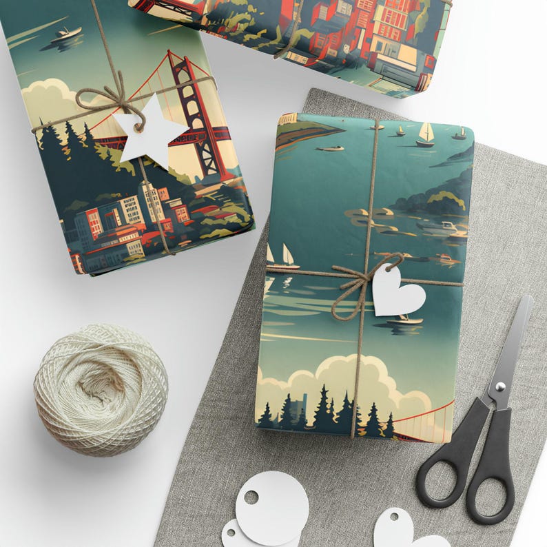 San Francisco Wrapping Paper Rolls, Lisbon Gift Wrap, Golden Gate ...