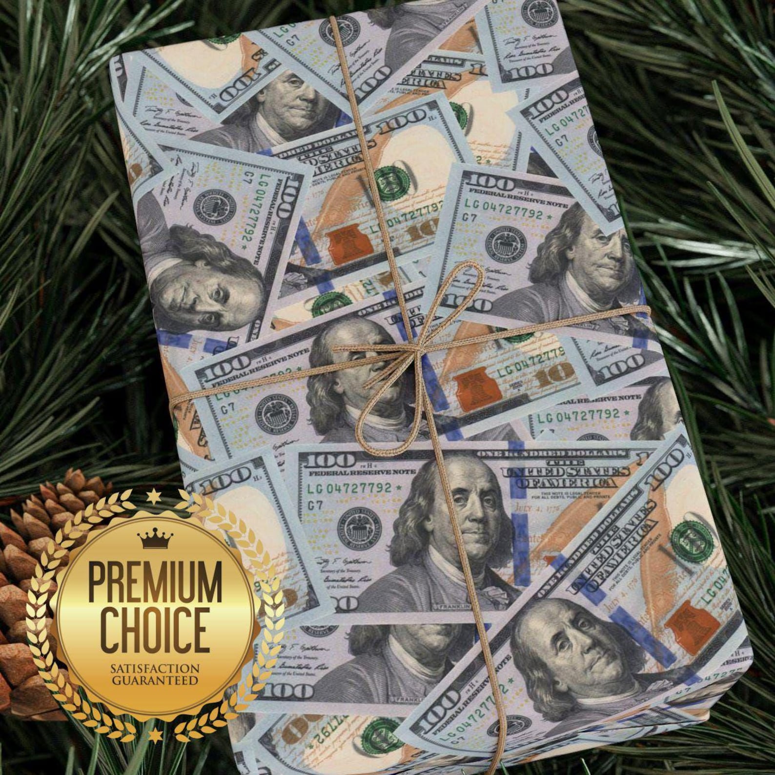 Money Wrapping Paper | Hundred Dollar Bill Gift Wrap for Birthdays ...