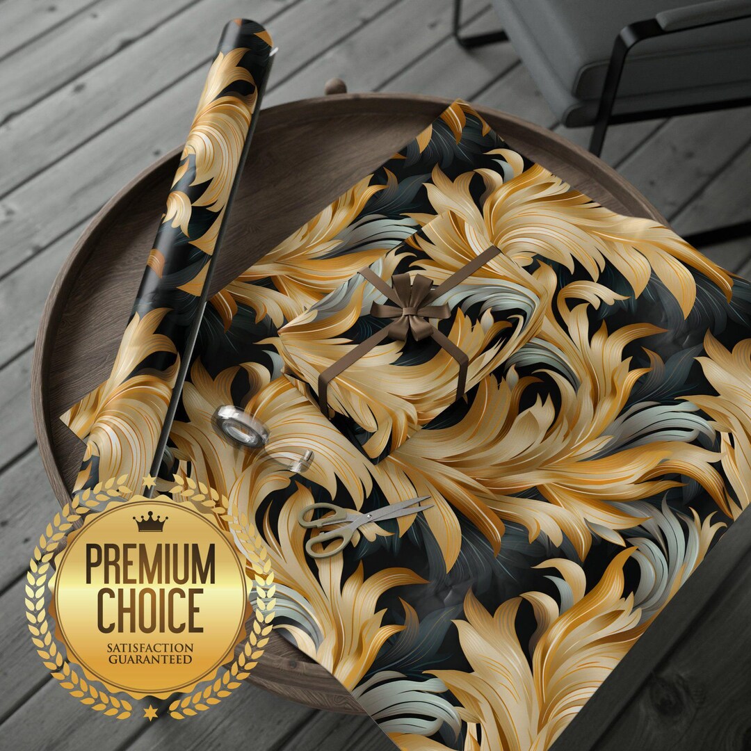 Elegant Gold Themed Gift Wrap | Black and Gold Wrapping Paper | Elegant ...