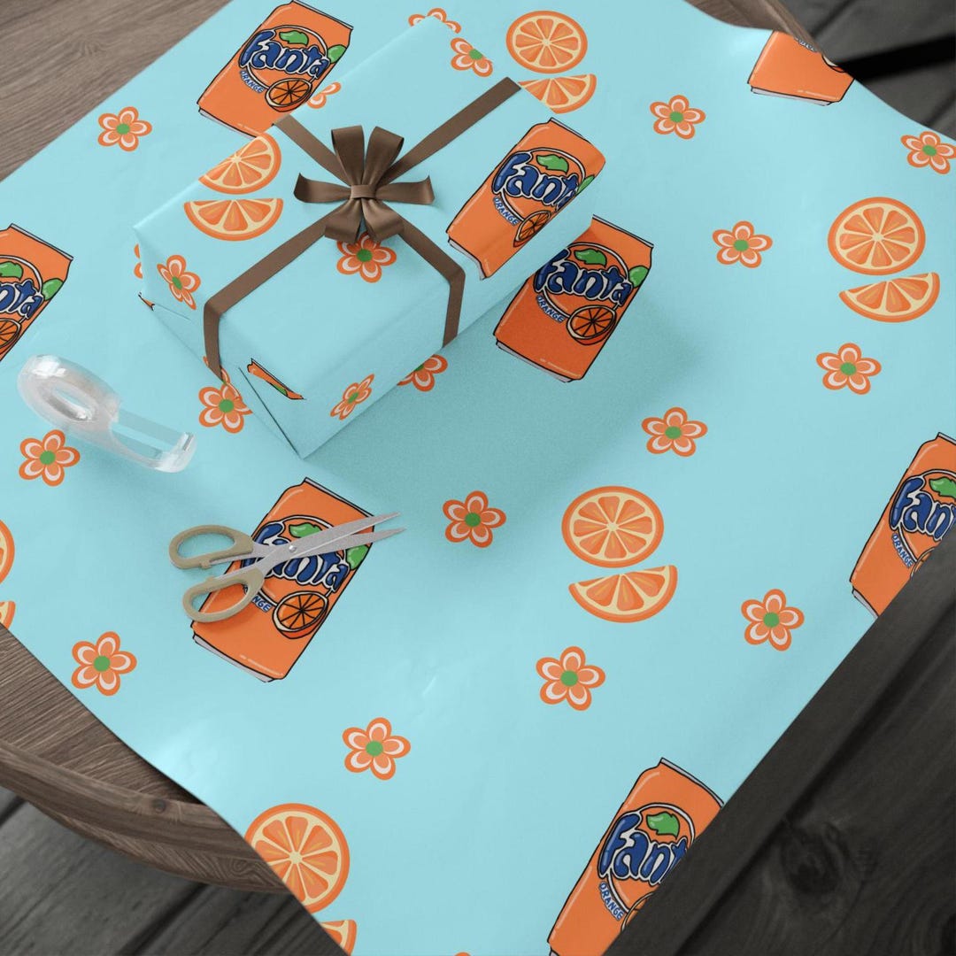 Retro Orange Soda Gift Wrap: Fanta Pop Art Wrapping Paper - Etsy