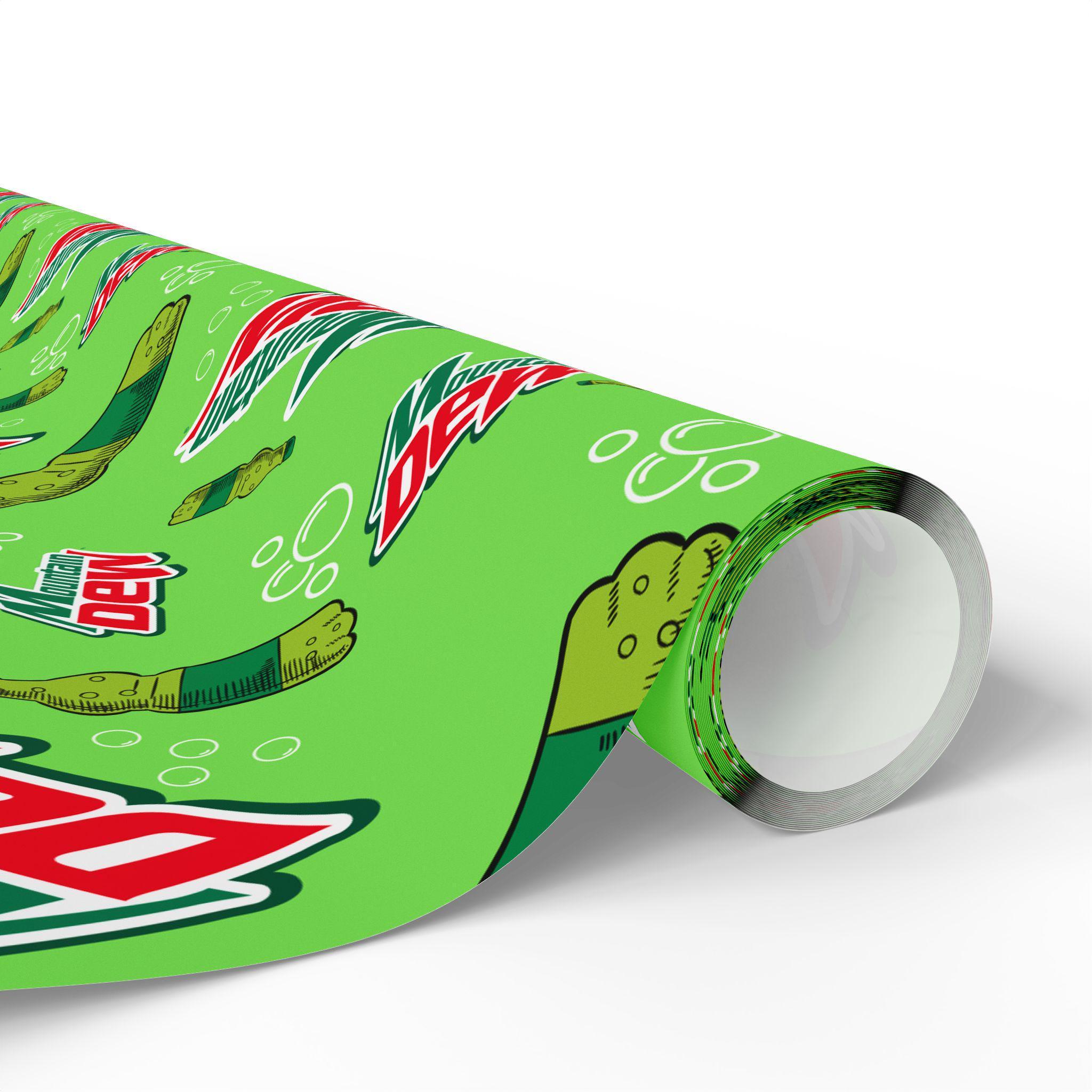 Mountain Dew Wrapping Paper | Mt. Dew Gift Soda Wrap for Dew Lovers ...