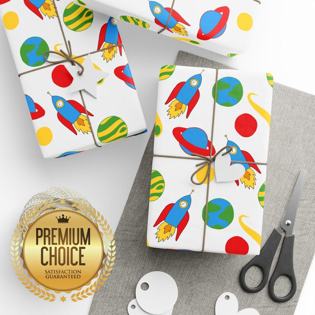 Outer Space Wrapping Paper, NASA Wrapping Paper, Planets Gift Wrap ...