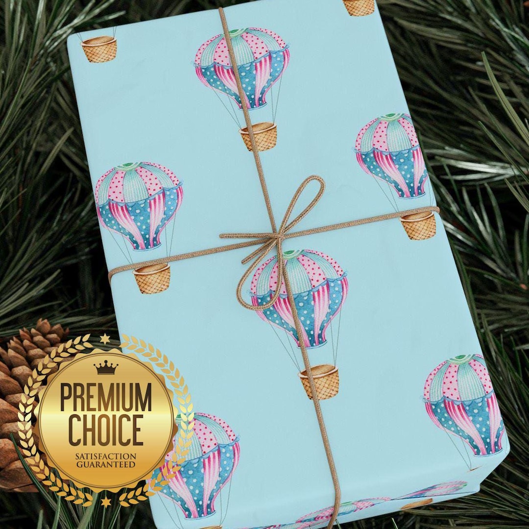 Hot Air Balloon Wrapping Paper for Baby Showers and Kids Parties, Baby ...