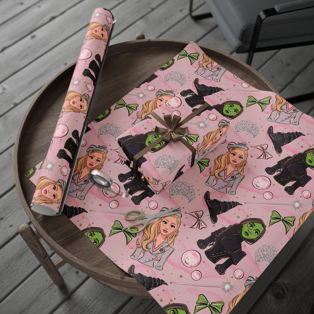 Wicked Wrapping Paper Christmas Birthday Gift Wrap Glinda Elphaba ...