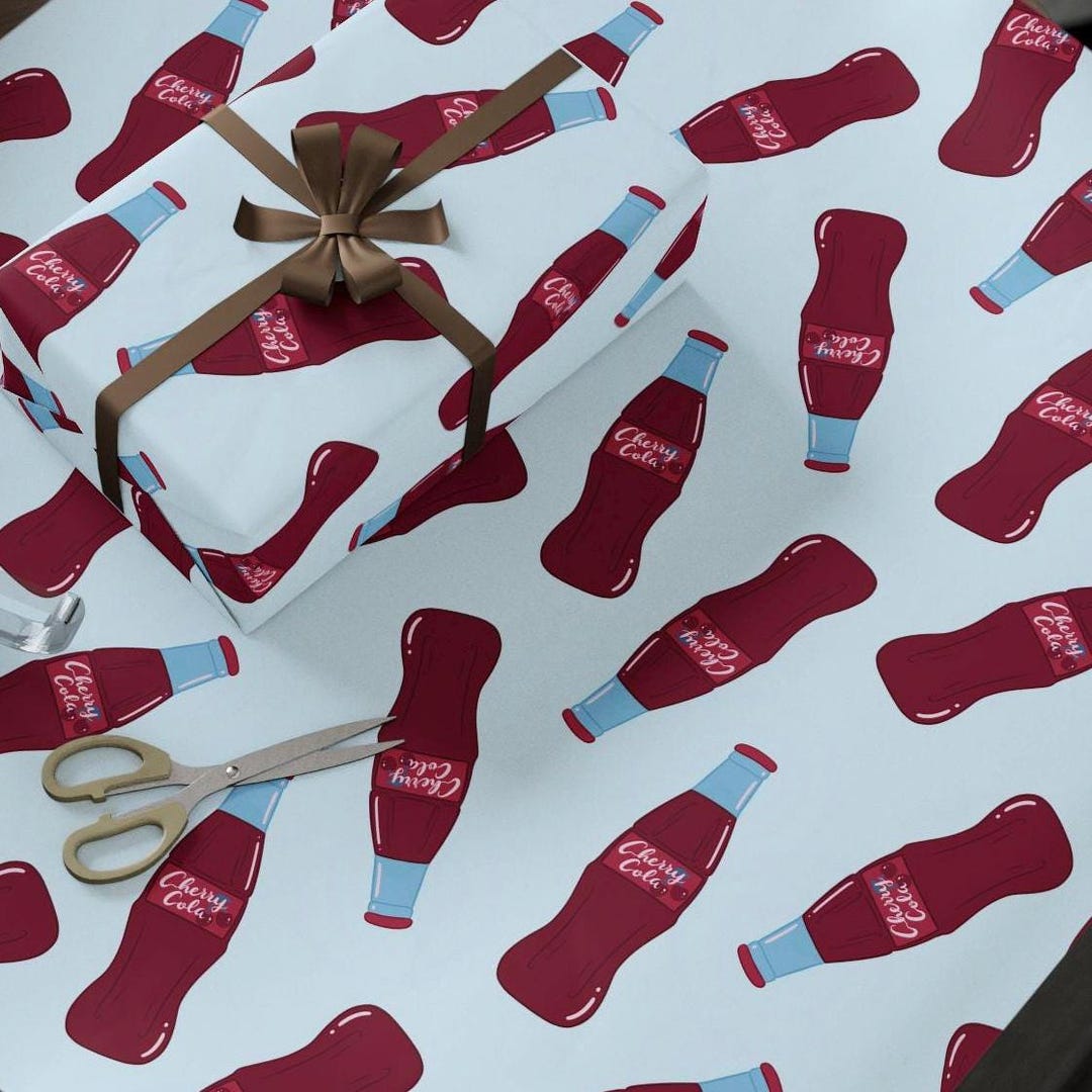 Cherry Cola Valentine Wrapping Paper Roll for Birthday Teen Girl and ...