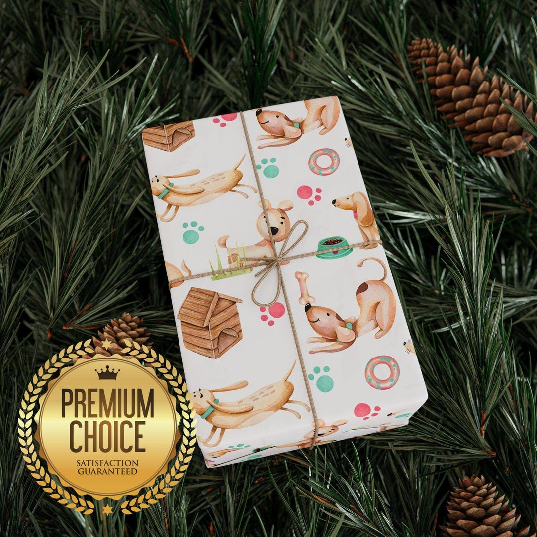 Adorable Puppy Wrapping Paper, Dog Gift Wrap for Baby Birthdays and ...