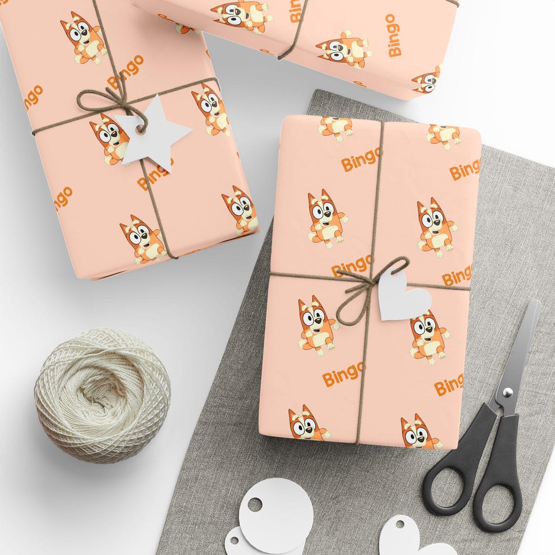 Bingo Gift Wrap, Bluey's Friend Bingo Wrapping Paper, Bingo Wrapping ...