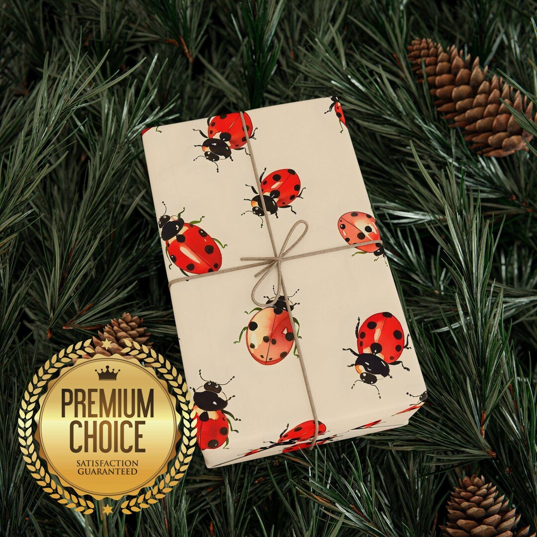 Beautiful Lady Bug Wrapping Paper, Whimsical Beetle Giftwrap for ...