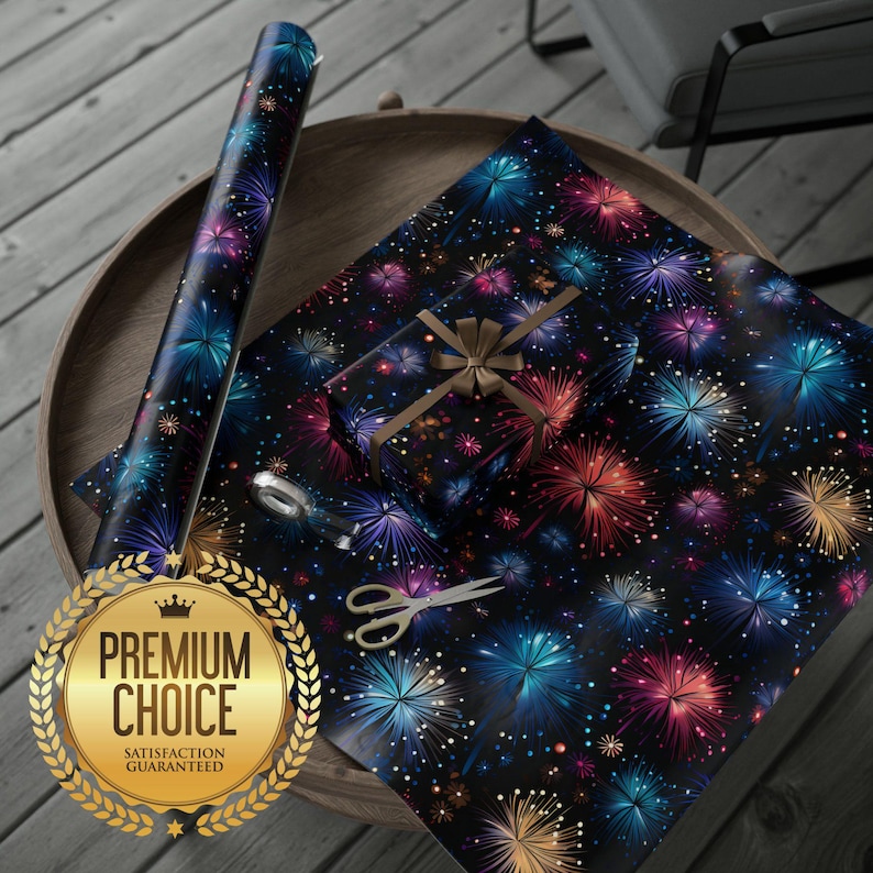 Firework Themed Wrapping Paper | Celebration Firework Gift Wrap ...