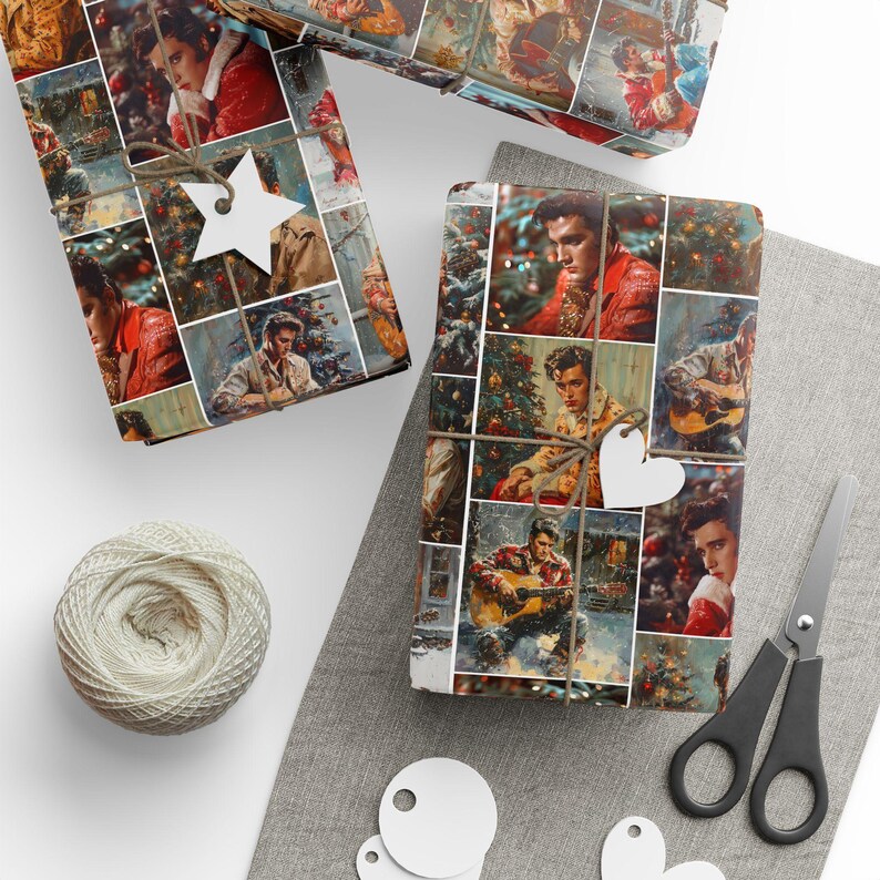 Elvis Presley Christmas Wrapping Paper | Vintage Rock 'n' Roll Gift ...