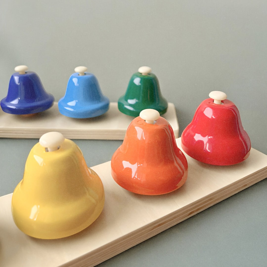Wooden Desk Bells Musical Set, Montessori Music Toy Gift, Babyshower ...