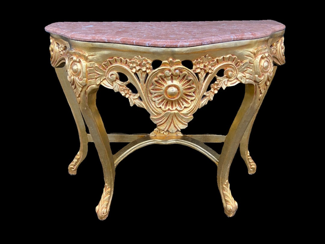 Vintage Baroque Rococo Style Console Table Beech Wood With - Etsy