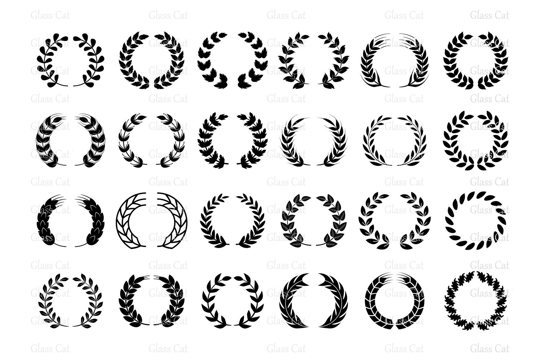 Wedding Wreaths Svg, Vector Wreath Svg Bundle, Laurel Wreaths Svg, Logo ...