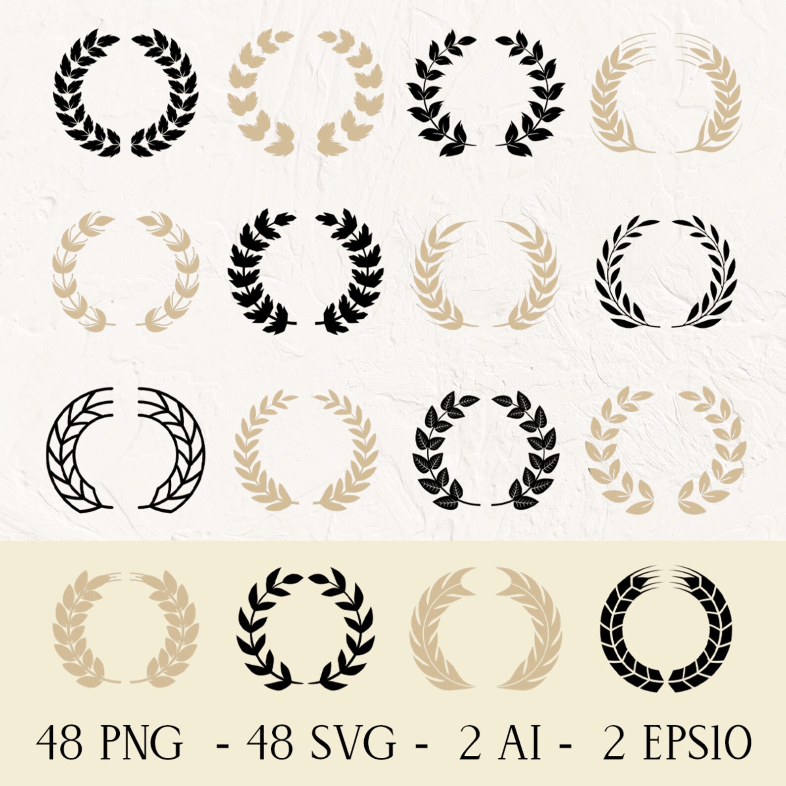 Vector Wreath Svg Bundle Laurel Wreaths Svg Logo Elements Wedding