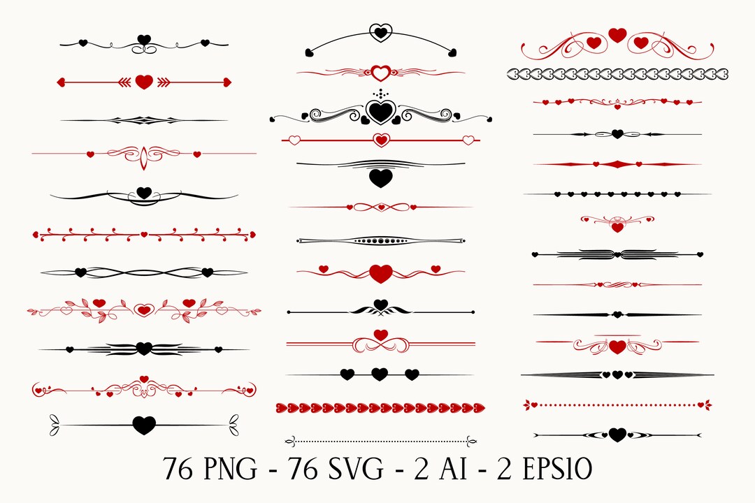 Line Dividers Svg, Divider Png, Decorative Borders Svg Bundle, Text ...