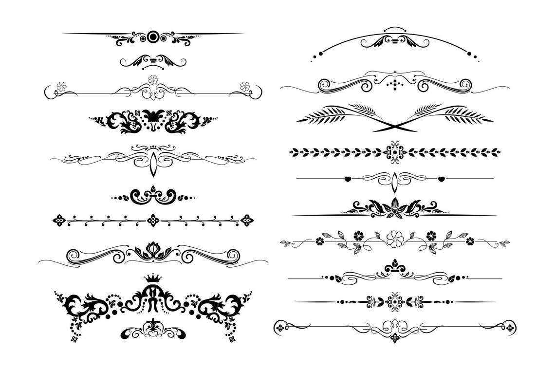 Text Dividers, Decorative Elements, Ornaments Svg, Swirls Png, Text ...