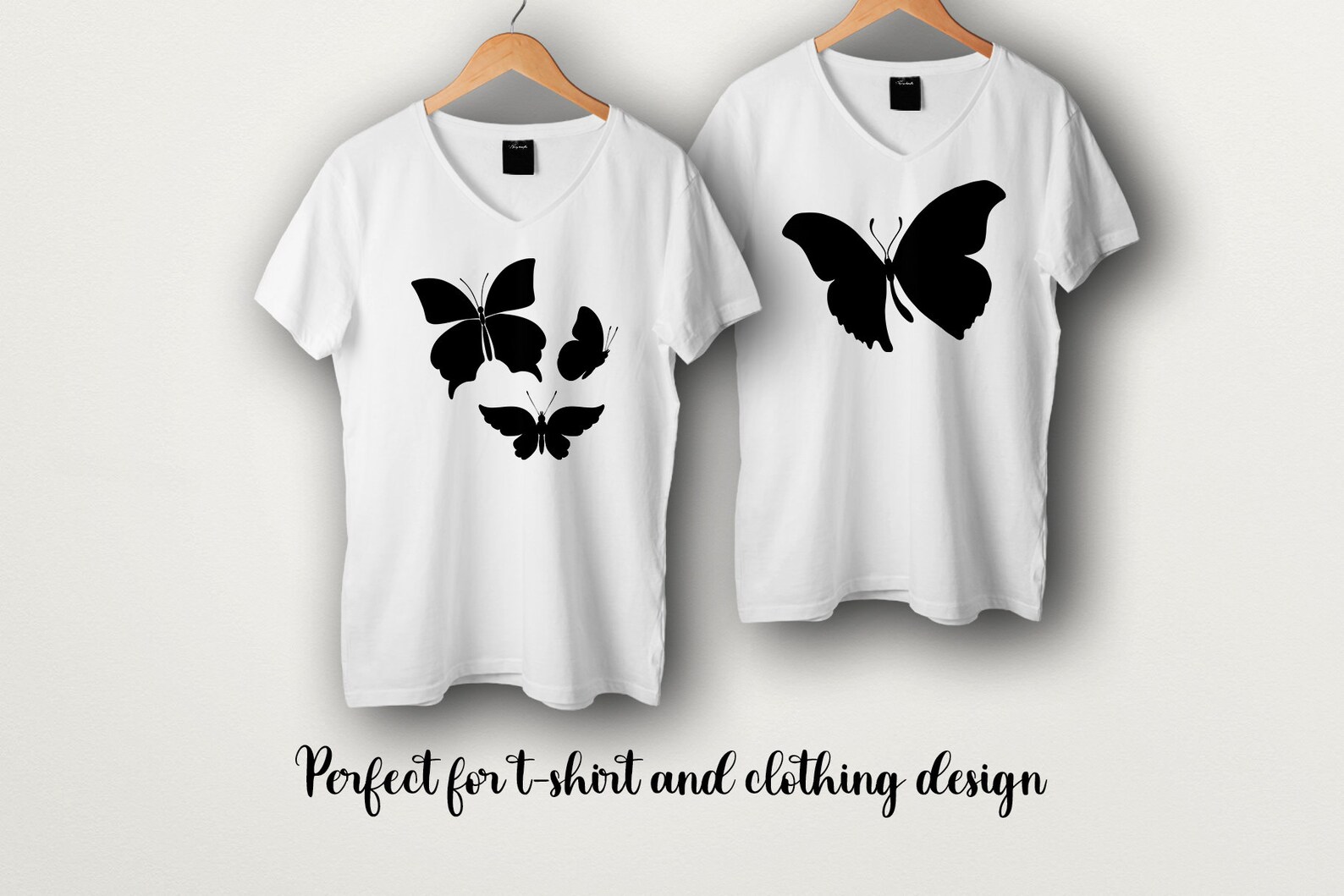 Black Butterfly Clipart, 50 Butterfly Silhouettes SVG, Hand Drawn ...