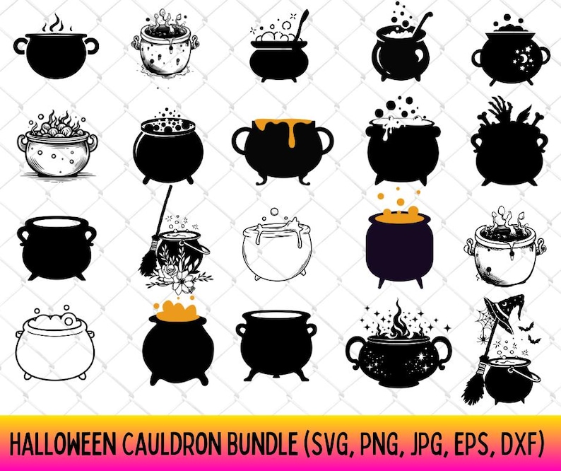 Halloween Cauldron SVG Bundle, Cauldron SVG, Witches Cauldron PNG ...