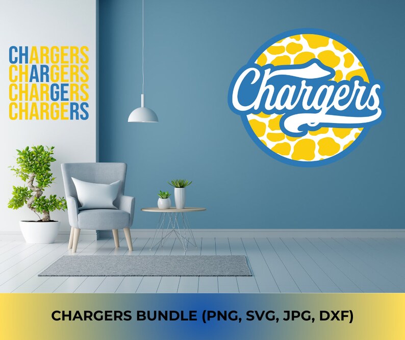 Chargers Inspired SVG Bundle, Chargers Style Football SVG, Chargers ...