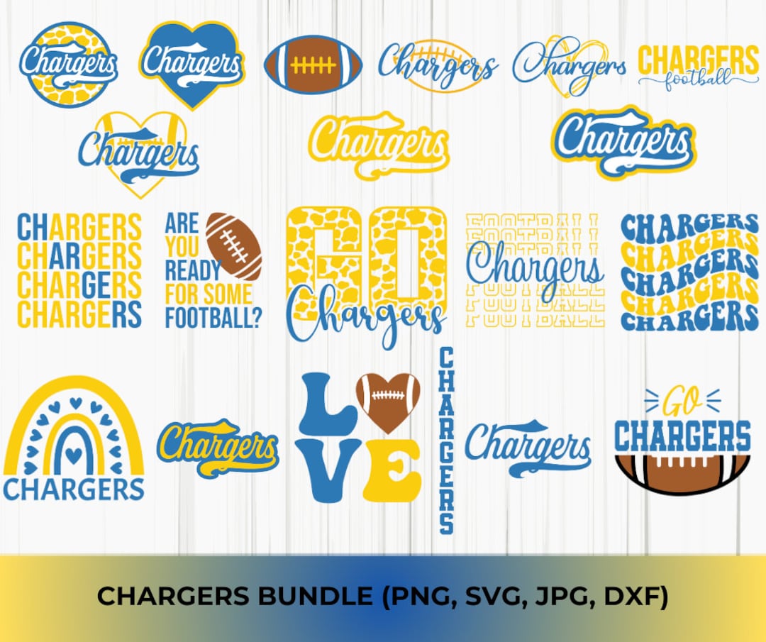 Chargers Inspired SVG Bundle, Chargers Style Football SVG, Chargers ...