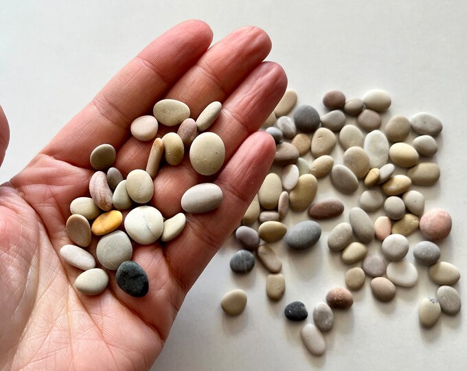 Set of 100 Tiny Beach Pebbles, for Pebble Art and Crafts, Natural Craft ...