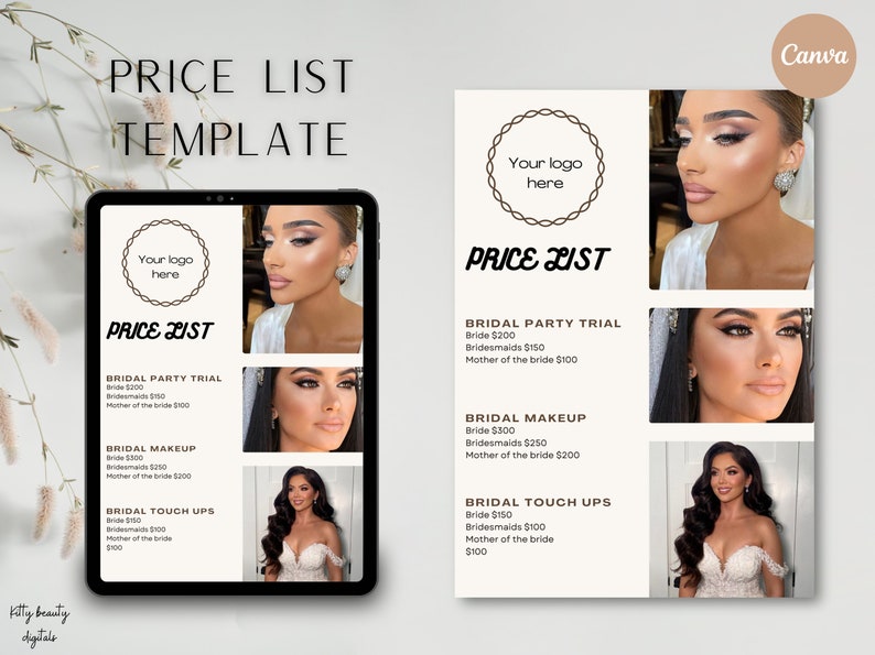 Price List Template Makeup Artist Price List Template Bridal Makeup ...