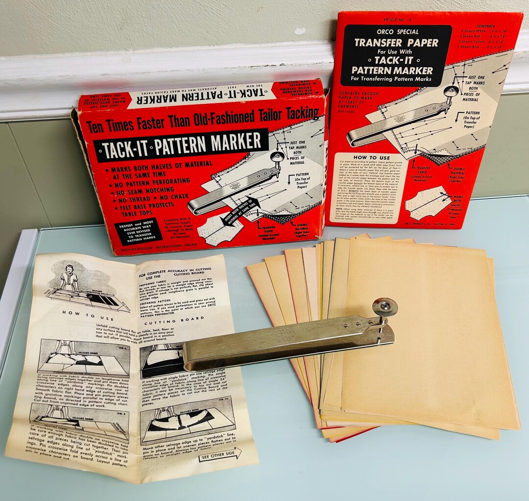 1949 Tack-it Pattern Marker - Orco Products in Original Box - Includes ...