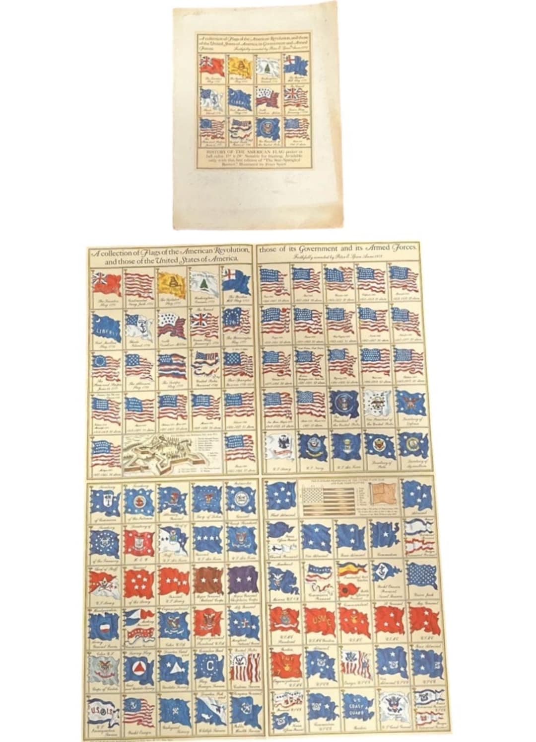 1973 Vintage Collection of Flags of American Revolution Poster Peter ...